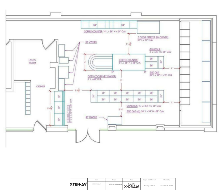 Retail Space AV Floor Plan Design Template - XTEN-AV