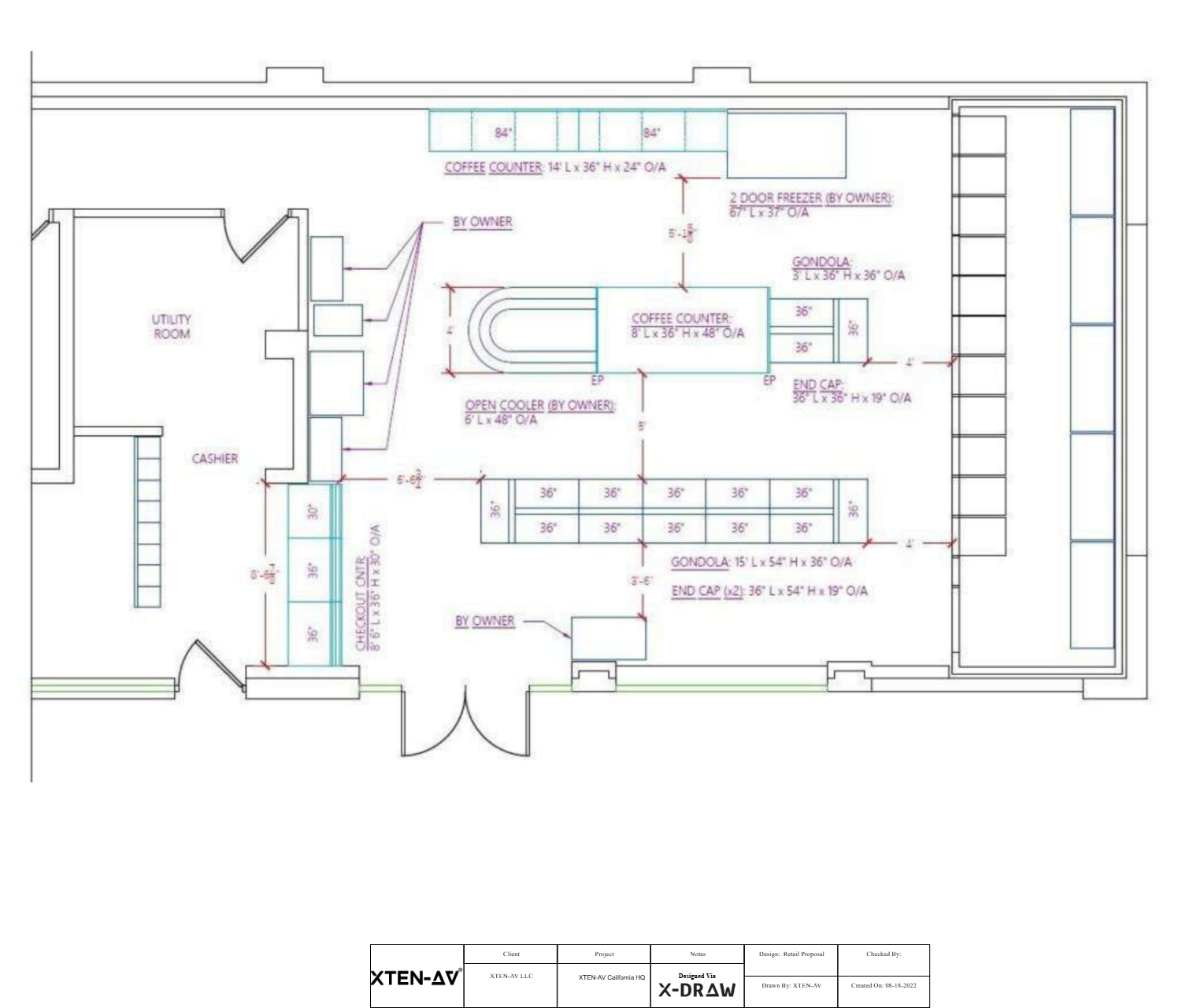 Retail Space AV Floor Plan Design Template - XTEN-AV