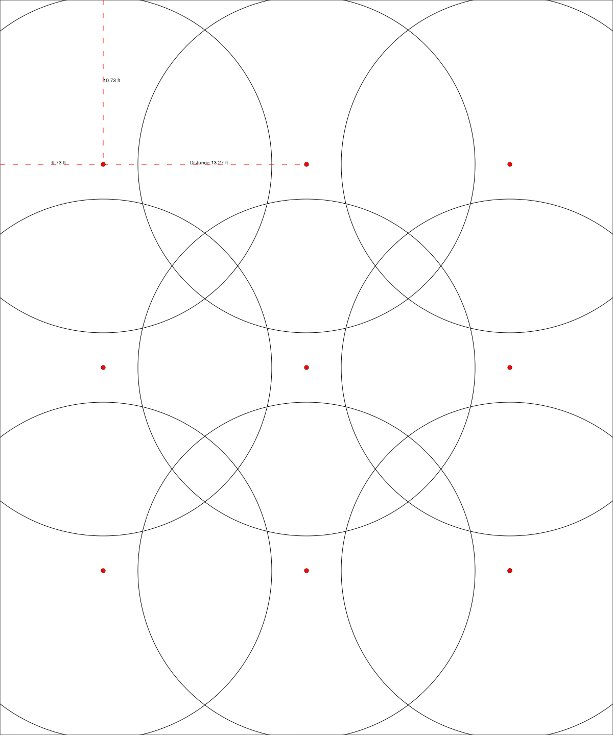 Retail Space Ceiling Speaker System Placement Template - XTEN-AV