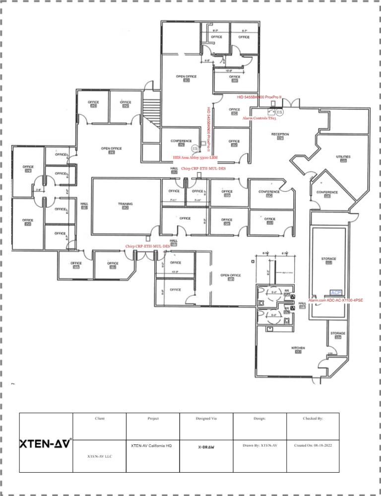 Access Control Floor Plan Design Template - XTEN-AV