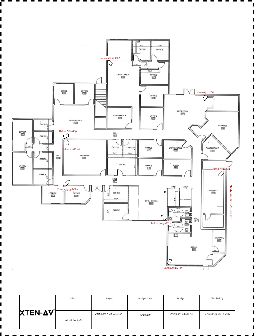 DVR Security System Floor Plan Design Template - XTEN-AV