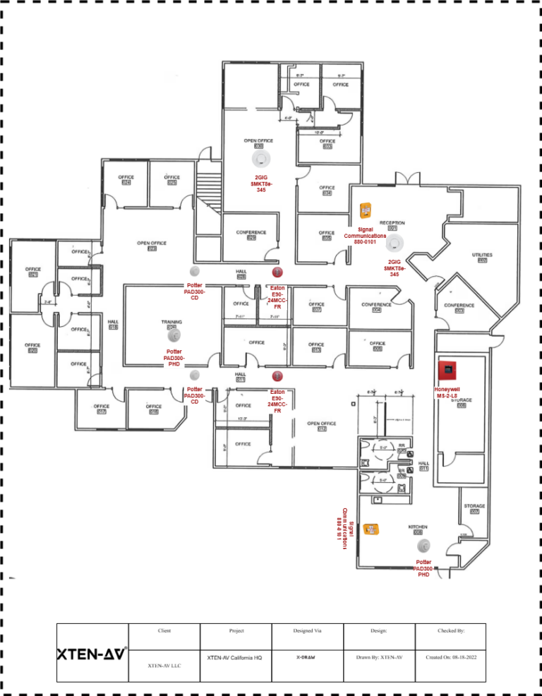 Fire Protection System Floor Plan Design Template - XTEN-AV