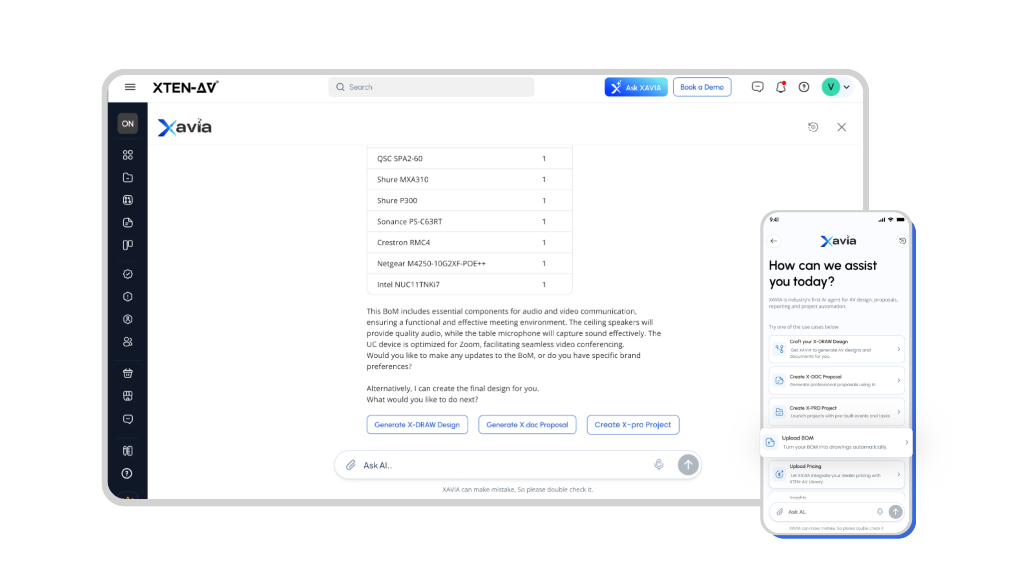 XAVIA: The Only AI Agent for AV Designs, Proposals & Projects